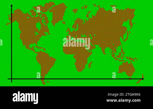 Animated red chart of financial decline with a trend line chart ...