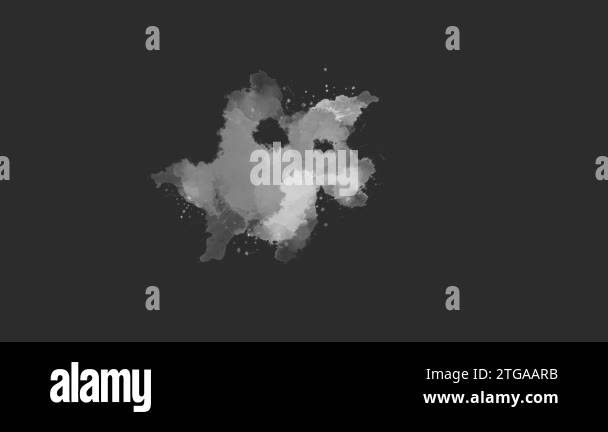 Ink splatters compositing animation. Ink brush stroke transition. Ink ...