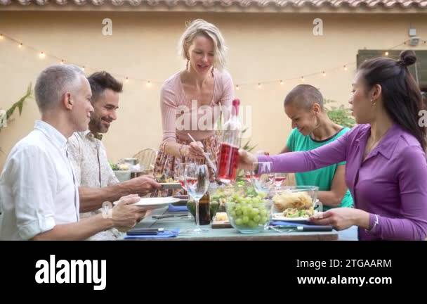 Woman at healthy dinner party Stock Videos & Footage - HD and 4K Video ...