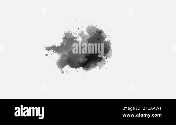 Ink splatters transition animation. Ink brush stroke transition. Ink ...