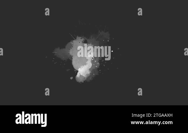 Ink splatters compositing animation. Ink brush stroke transition. Ink ...