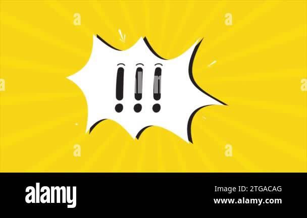 A comic strip cartoon animation, with the word exclamation mark ...