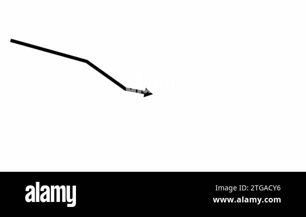 Animated black arrow. Recession chart of economy. Economic crisis ...