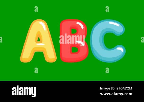 Animated funny color letters ABC. Bright vector illustration isolated ...