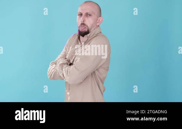 Offended man. Teasing grimace. Hurt feeling. Boomerang animation ...