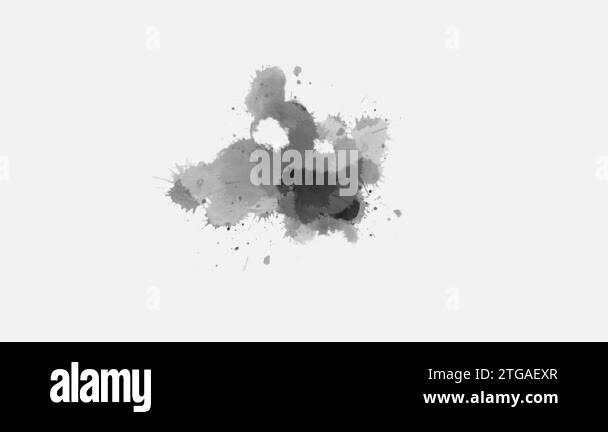 Ink splatters transition animation. Ink brush stroke transition. Ink ...