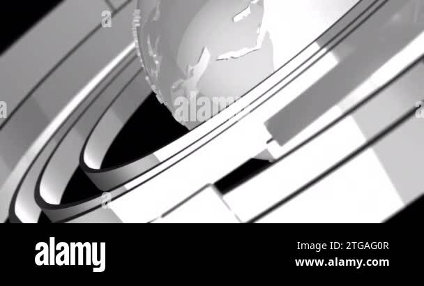 3D Rendering spinning globe sphere with circle geometry. Elegant and ...