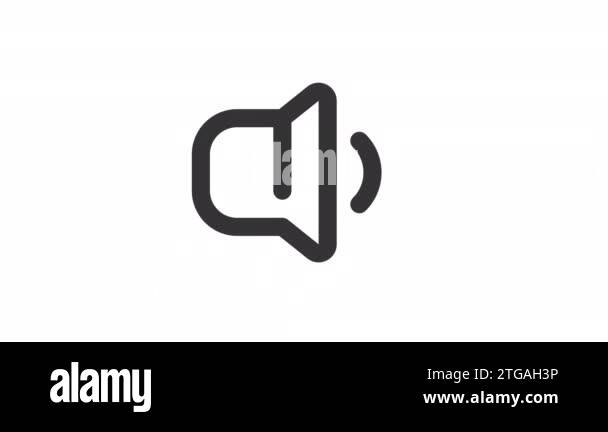 Animated low volume line ui icon. Sound loudness level. Seamless loop ...