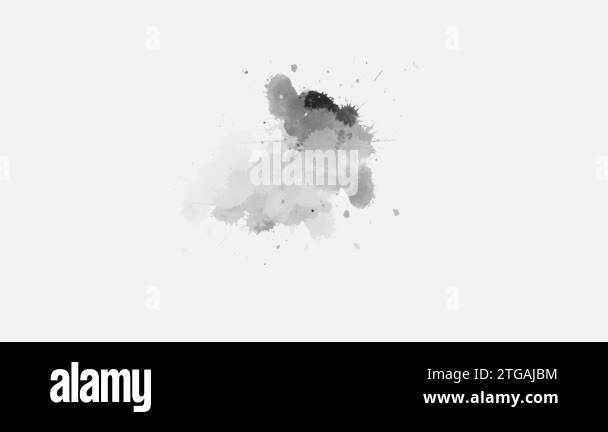 ink transition splatter blot spreading effect animation. Ink brush stroke transition. Ink splash ...