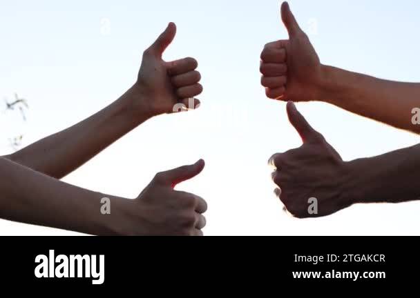 many hands gesture thumb. teamwork concept. crowd of people many hands ...