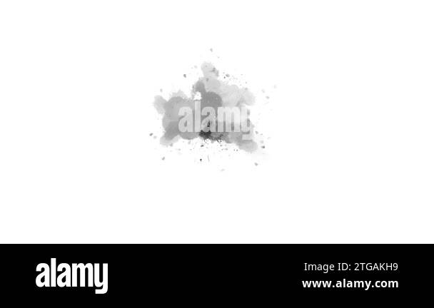 Ink drops effect animation. Ink brush stroke transition. Ink splash ...
