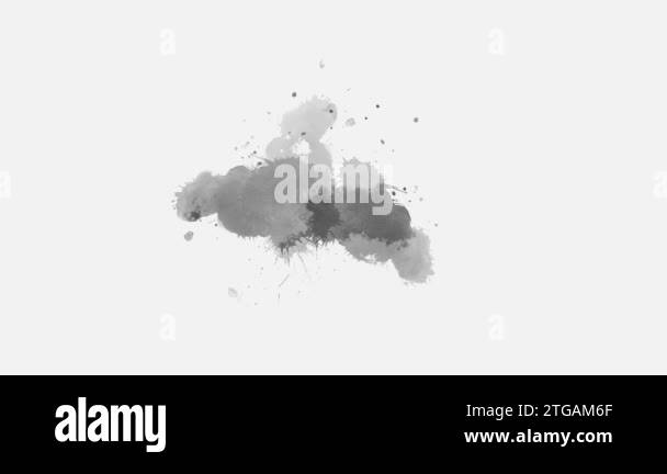 ink stain spreading on white background. ink splatter transition effect ...
