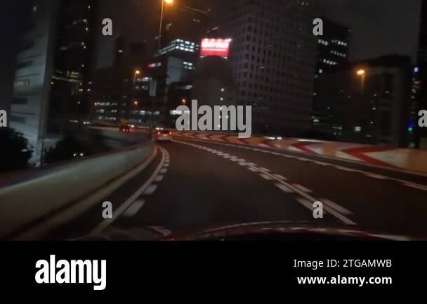 Tokyo Metropolitan Expressway Car driving Night View Japan shutoko ...