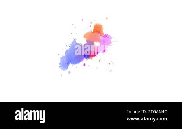 fluid ink splash transition on a white background. watercolor paint ...