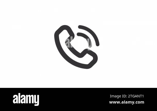 Animated outgoing call line ui icon. Dialling phone. Seamless loop HD ...