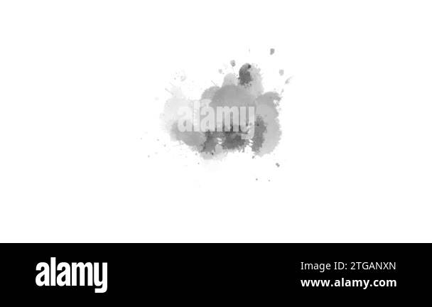 fluid ink splash transition on a white background. watercolor paint ...