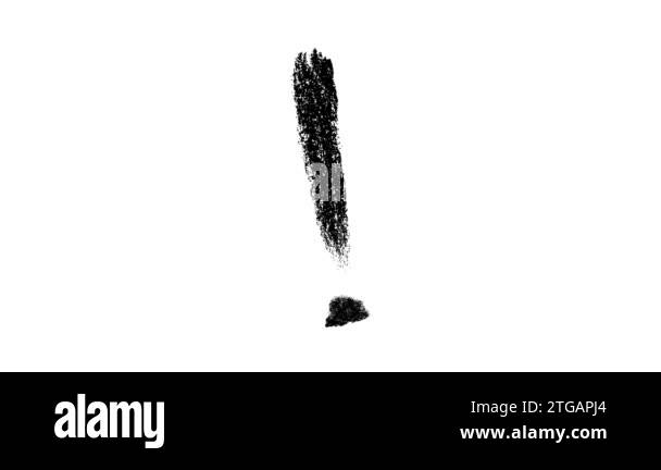Grunge Exclamation Mark Wiggle Effect. Caution Sign Black Icon on White ...