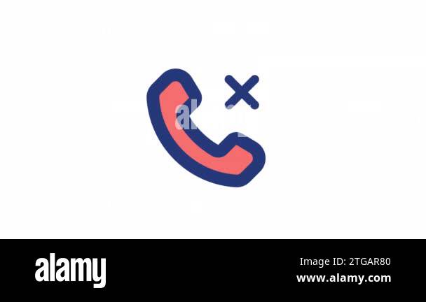 Animated call failure color ui icon. Telecommunication. Dialling error. Seamless loop HD video ...