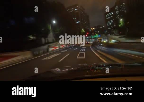 Tokyo Metropolitan Expressway Car driving Night View Japan shutoko ...
