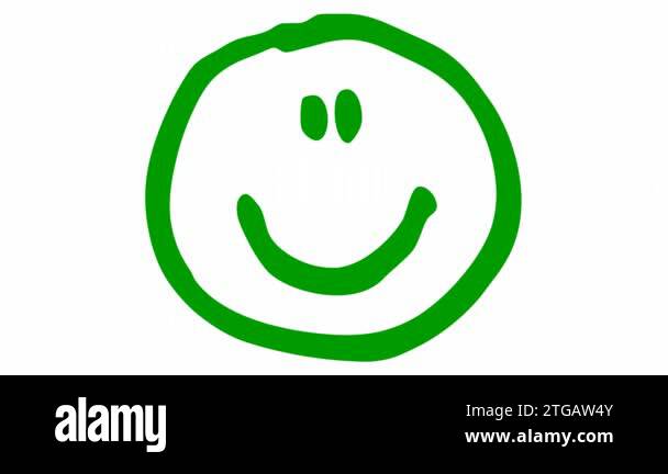 Animated set of icons of emotions. Different emoticon. Doodle of green ...
