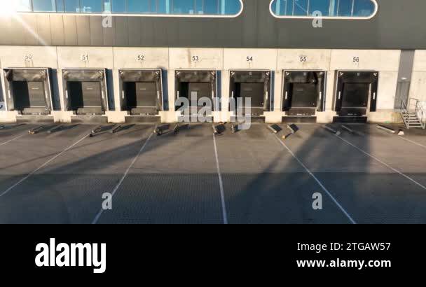 Truck dock platform. Cargo loading paltform for trucks. Logistics ...