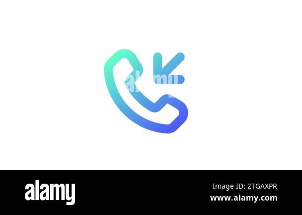 Animated dial error gradient ui icon. Incoming call failure. Seamless loop HD video with alpha ...
