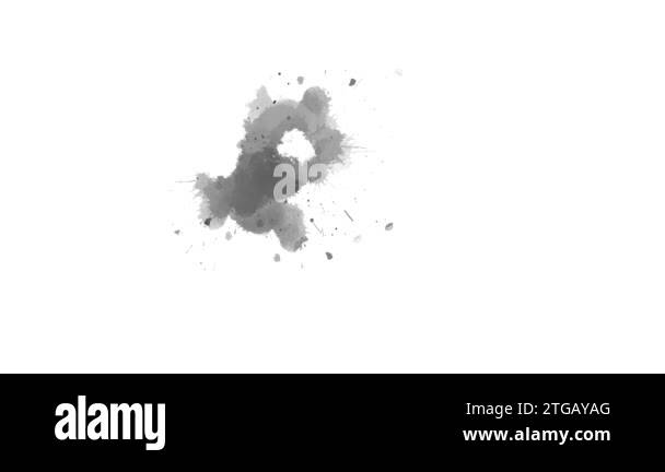 Ink drops effect animation. Ink brush stroke transition. Ink splash ...