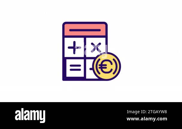 Animated conversion color icon. Currency exchange calculator. Money ...