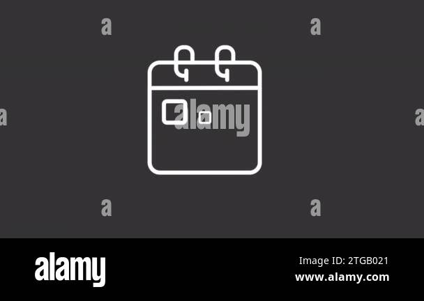 Animated annual white line ui icon. Employee reward. Seamless loop HD ...