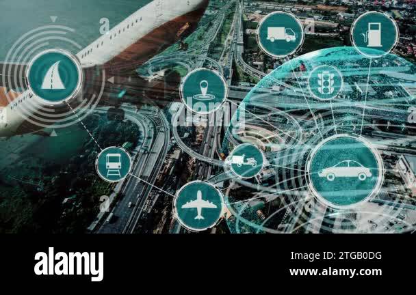 Smart transport technology concept for future car traffic on newish ...