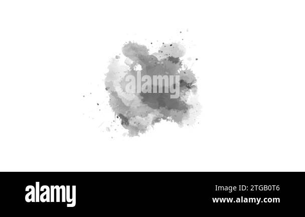 Ink drops effect animation. Ink brush stroke transition. Ink splash ...