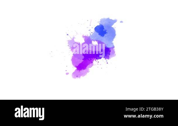 fluid ink splash transition on a white background. watercolor paint ...