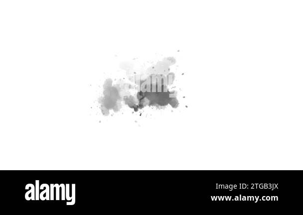 Ink drops effect animation. Ink brush stroke transition. Ink splash ...