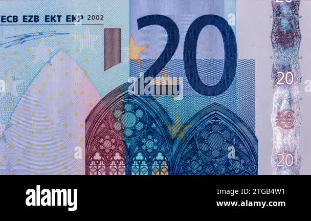 Euro banknotes changing in stop motion, loopable, close-up. Parts of ...