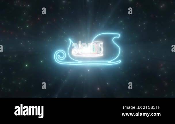 Santa Sleigh Sled Christmas Holidy Winter Themed Neon Lights Tunnel ...