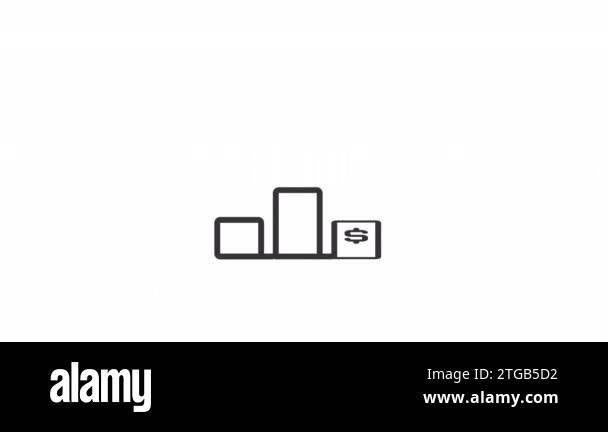 Animated sales bonus line ui icon. Salesman reward. Seamless loop HD ...