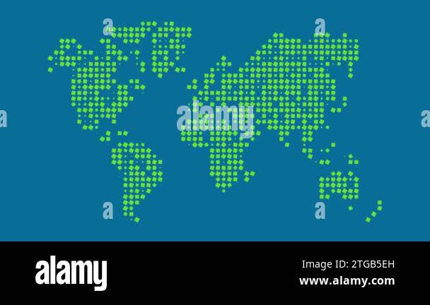 Simplified world map (drawn with dots.) 4K pop up animation Stock Video ...