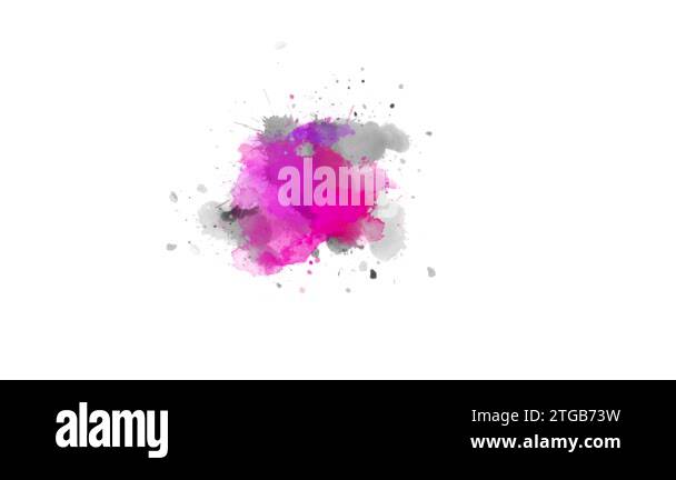 fluid ink splash transition on a white background. watercolor paint ...