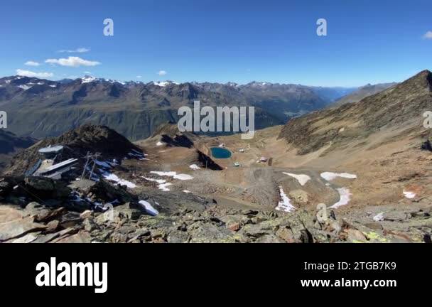 Water reservoir in ski resort in summer, Solden, Austria.Solden, the ...