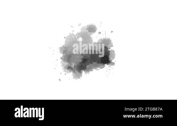 fluid ink splash transition on a white background. watercolor paint ...