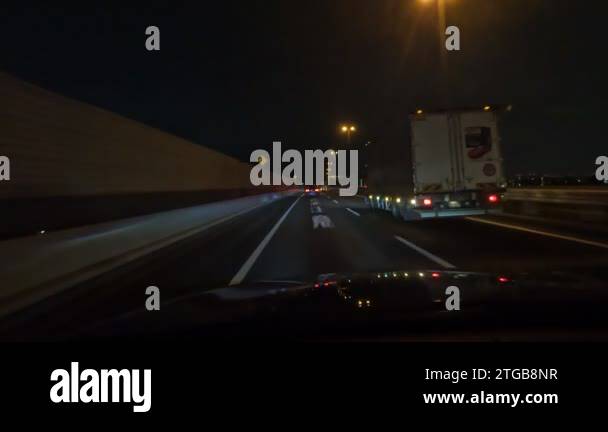 Tokyo Metropolitan Expressway Car driving Night View Japan shutoko ...