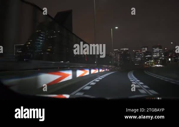 Tokyo Metropolitan Expressway Car driving Night View Japan shutoko ...