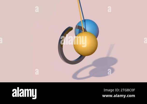 Satisfying 3D animation. Abstract animation. loop animation pendulum swinging Introduction for ...