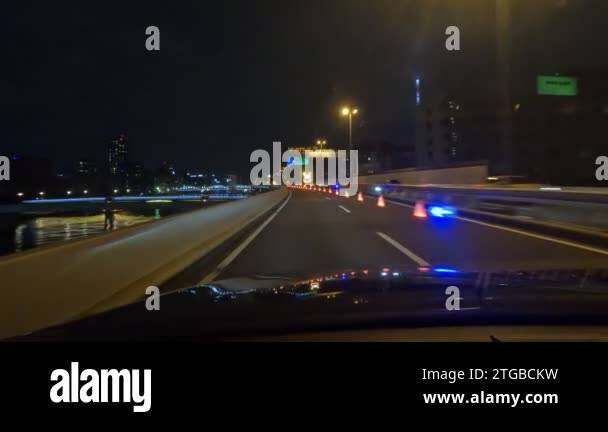 Tokyo Metropolitan Expressway Car driving Night View Japan shutoko ...