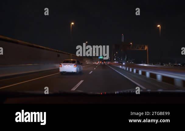 Tokyo Metropolitan Expressway Car driving Night View Japan shutoko ...