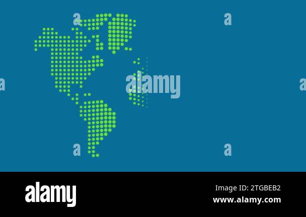 Simplified world map (drawn with dots.) 4K pop up animation Stock Video ...