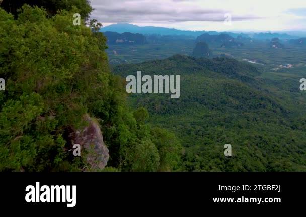Dragon Crest mountain Krabi Thailand, rock that overhangs the abyss ...