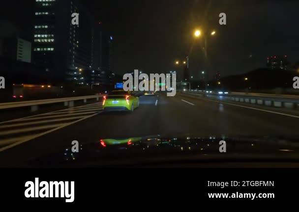 Tokyo Metropolitan Expressway Car driving Night View Japan shutoko ...