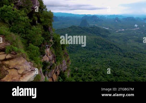 Dragon Crest mountain Krabi Thailand, rock that overhangs the abyss ...
