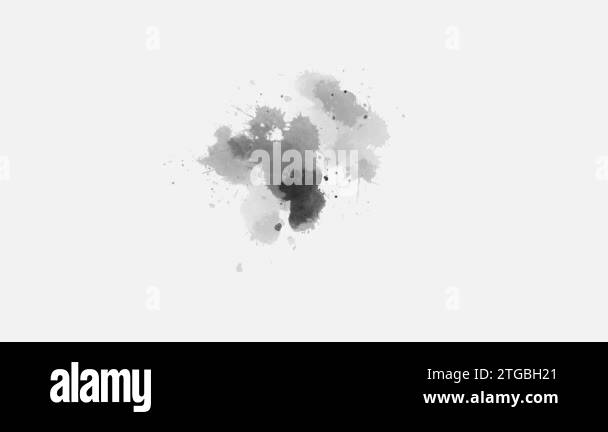 Ink splatters transition animation. Ink brush stroke transition. Ink ...